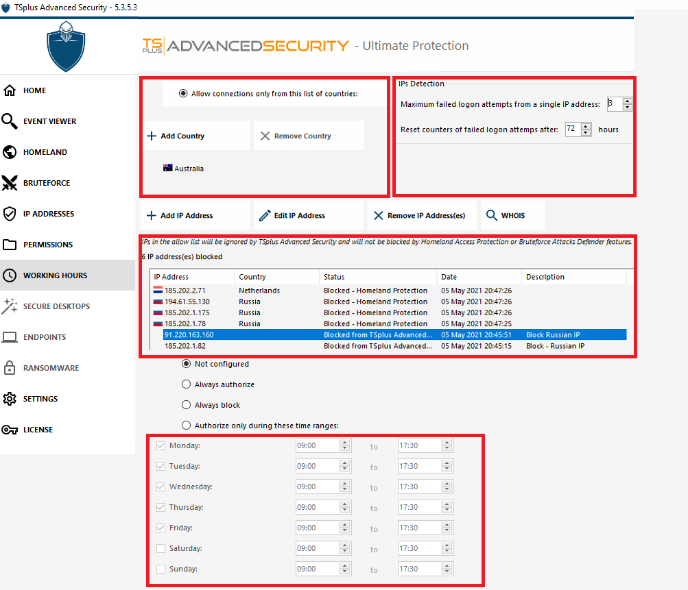TS Plus Advanced Security for Remote Desktop – Shortcuts Software